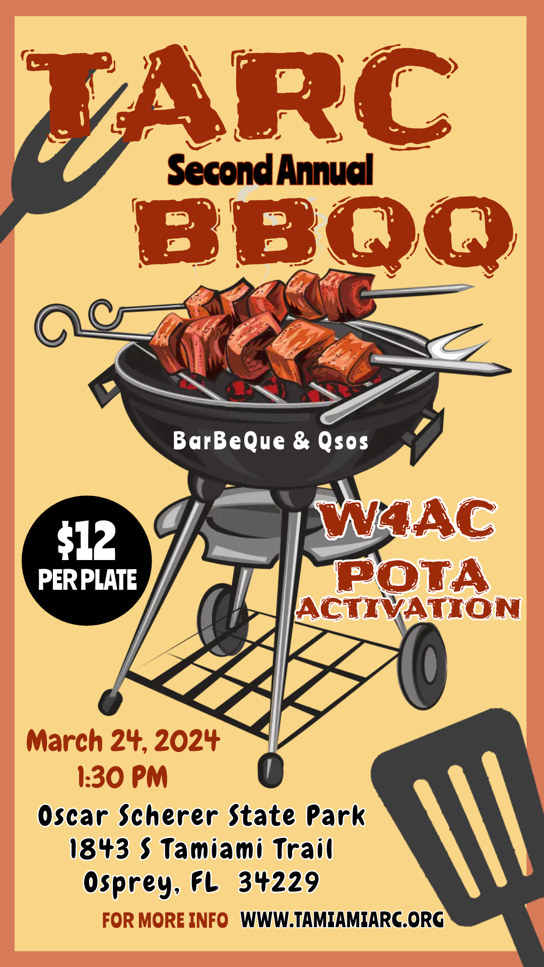 2nd Annual TARC BBQ&Q, March 24, 2024 – Tamiami Amateur Radio Club